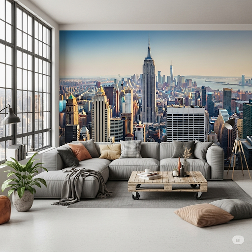 cityscape mural - Interior Design Services