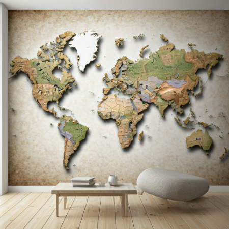 3d world map wallpaper - Interior Design Services