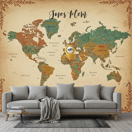 3d world map wallpaper - Interior Design Services