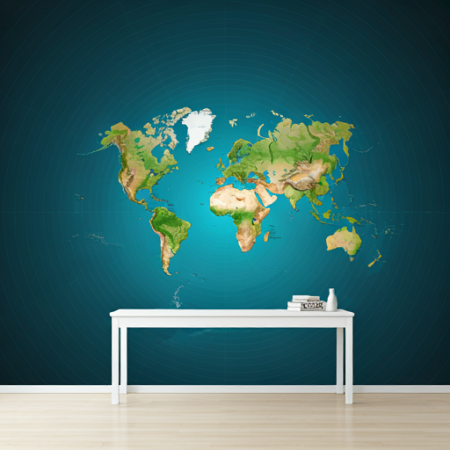World map wallpaper - Interior Design Services