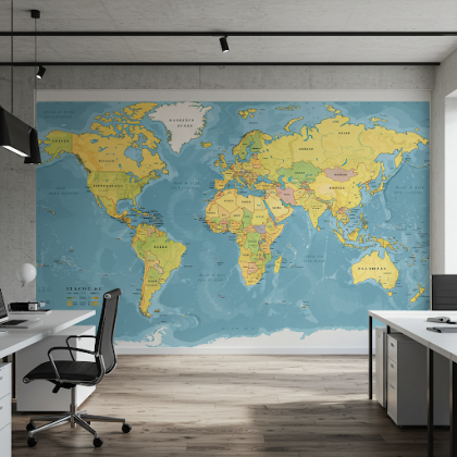 Custom map wallpaper - Interior Design Services