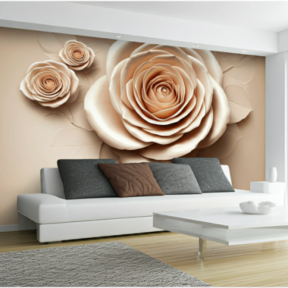 3D rose wallpaper - Interior Design Services