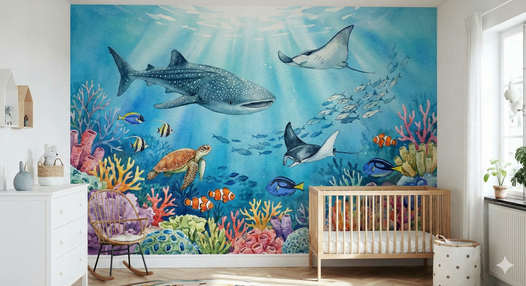 Marine animal wallpaper - Interior Design Services